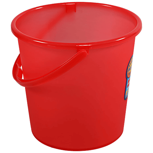 Buy Cello Deluxe Bucket - Frosty, Red, Strong Body, Sturdy Handle, Easy ...