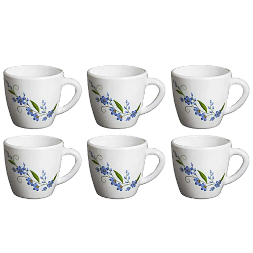 Buy Cello Ricca Mug - Blue Creeper, White, Opalware, Lightweight ...