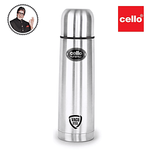 Buy Cello Flip Style Flask - Stainless Steel, Silver, With Jacket ...