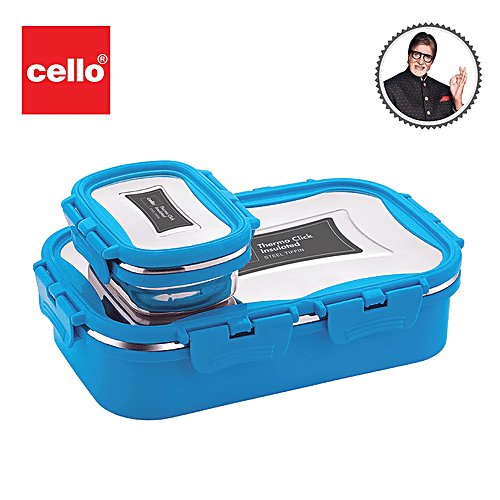 Buy Cello Thermo Click Lunch Pack - Stainless Steel, Big, Blue, Leak ...