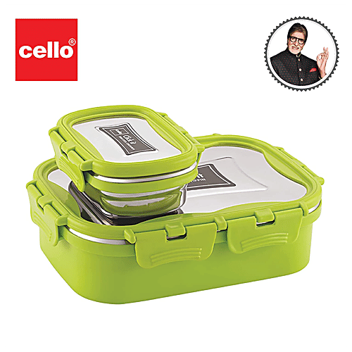 Buy Cello Thermo Click Lunch Pack - Stainless Steel, Medium, Green ...