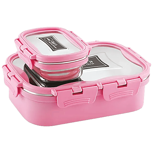 Buy Cello Thermo Click Lunch Pack - Stainless Steel, Medium, Pink, Leak ...