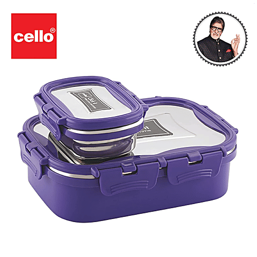 Buy Cello Thermo Click Lunch Pack - Stainless Steel, Medium, Violet ...