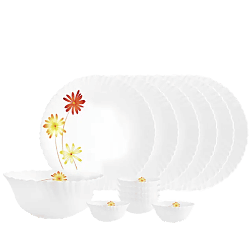 Buy Cello Dinner Set - Opalware, Margarita, Dazzle, White Online at ...