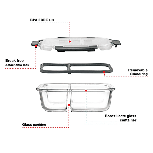 Buy Cello Container - Borosilicate Glass, Rectangular, Medium, Clear ...