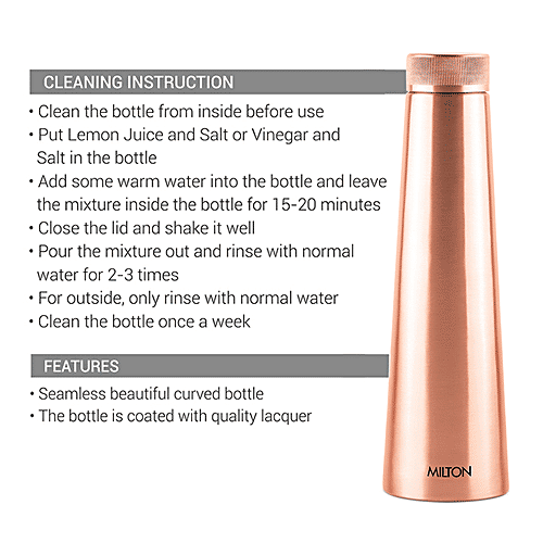 Buy Milton Copper Delight Water Bottle - 99.9% Pure Copper, Increases ...