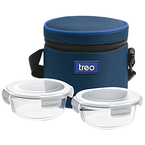 Buy Treo Health First Lunch/Tiffin Box - Round, Glass Container ...