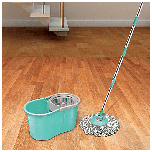 Buy Spotzero Mini Spin Mop - Plastic, Clip Lock Handle, Aqua Green ...