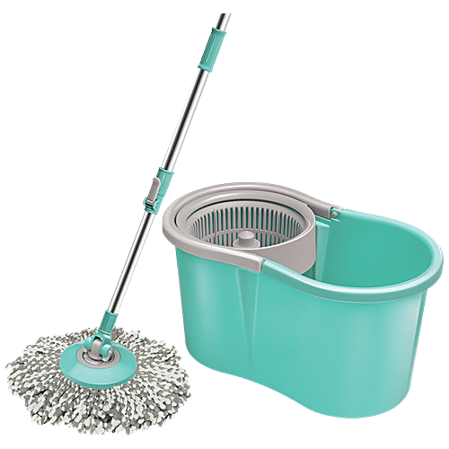 Buy Spotzero Mini Spin Mop - Plastic, Clip Lock Handle, 4 ft, Aqua ...