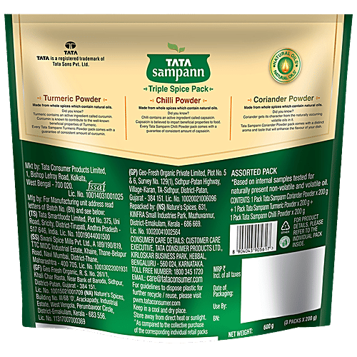 Buy Tata Sampann Triple Spice Pack - Chilli, Turmeric & Coriander ...