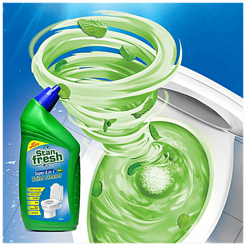 Buy STANFRESH Super 6 In 1 Toilet Cleaner - Kills 99.9% Germs, Leaves Shiny Clean Finish, Mint ...