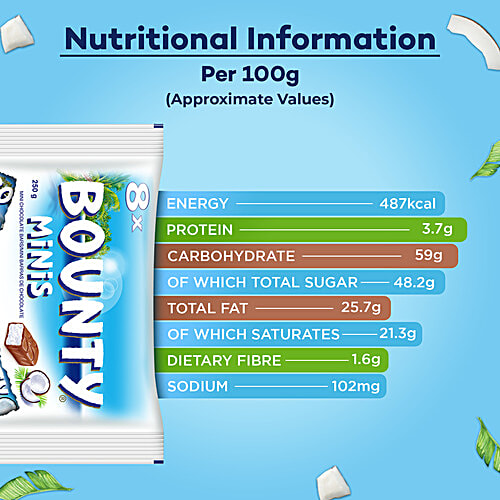 Buy Bounty Minis Coconut Chocolate Pack - Rich, Smooth & Creamy Online ...