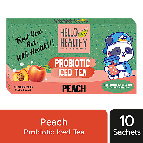 Buy Hello Healthy Peach Probiotic Iced Tea - Natural, Rich In ...