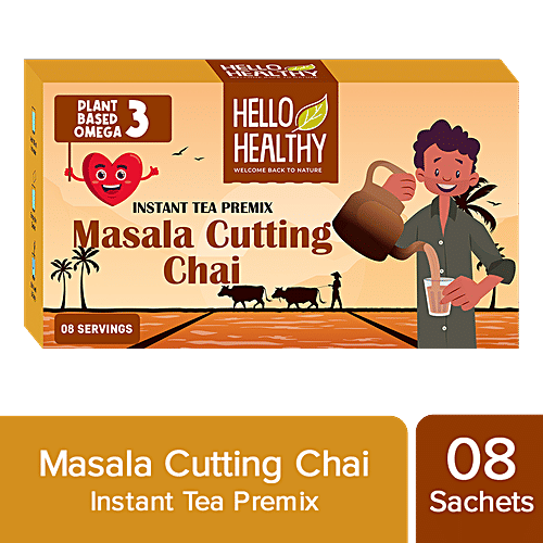 Buy Hello Healthy Instant Tea Premix/Masala Cutting Chai - Plant-Based ...