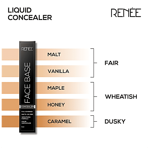 Buy RENEE Face Base Liquid Concealer - Full Coverage, Matte + Oil Free ...