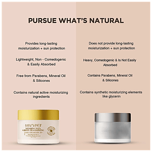 Buy Soulflower Vitamin C 0.5% Green Tea Day Cream - SPF 30+, For ...