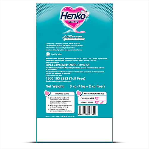 Buy Henko Matic Front Load Detergent Powder - With Nano Fibre Lock ...