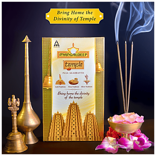 Buy Mangaldeep Temple 3 In 1 Agarbatti - Flora, Gold & Silver Tradition ...