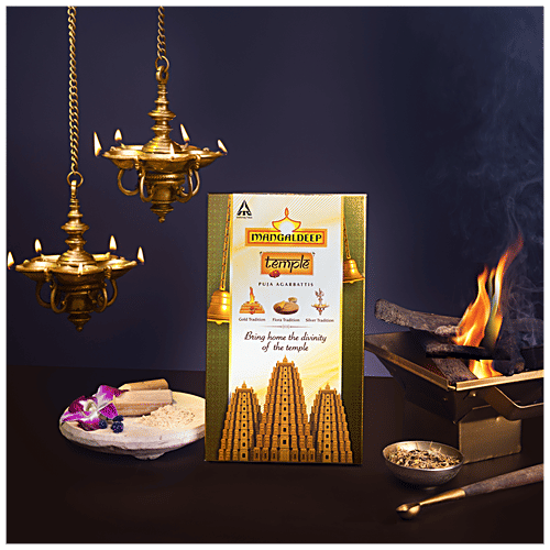 Buy Mangaldeep Temple 3 In 1 Agarbatti - Flora, Gold & Silver Tradition ...