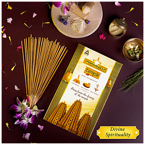 Buy Mangaldeep Temple 3 In 1 Agarbatti - Flora, Gold & Silver Tradition ...