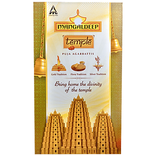 Buy Mangaldeep Temple 3 In 1 Agarbatti - Flora, Gold & Silver Tradition ...