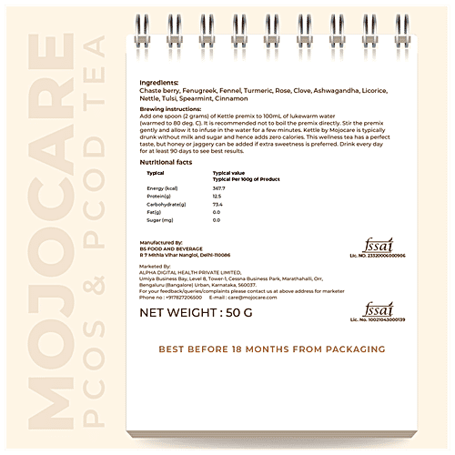 Buy Mojocare Kettle PCOS & PCOD Tea - Aids Hormonal Balance, For ...