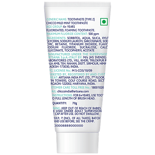 Buy Chicco Mild Mint Toothpaste - With Fluoride, Prevents Dental Cavity ...