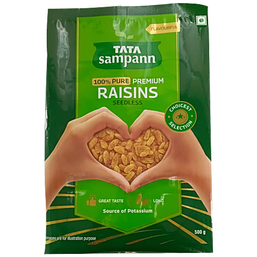 Buy Tata Sampann Premium Raisins - Seedless, 100% Pure, Long ...