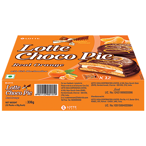 Buy Lotte Choco Pie - Real Orange, With Rich Marshmallow Online at Best ...