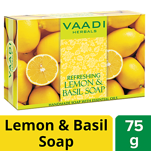 Buy Vaadi Herbals Refreshing Lemon & Basil Soap - Handmade, Soothes ...