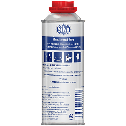 Buy Silvo Metal Polish Liquid - Cleans, Protects & Shines, For Silver ...