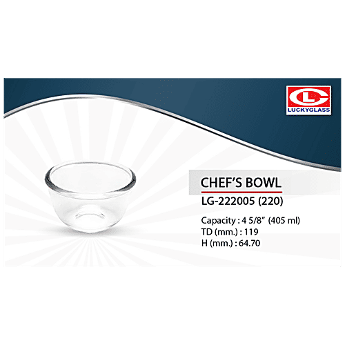 Buy Lucky Glass Chef's Mixing Glass Bowl - 100% Food Grade Material ...