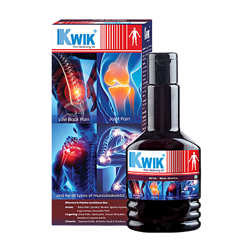 Buy KWIK Pain Relieving Oil - Ayurvedic, For Shoulder, Joint, Muscle ...