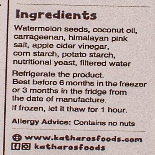 Buy Katharos Mozzarella Vegan Cheese Block - Made With Watermelon Seeds ...