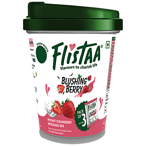 Buy FLISTAA Blushing Berry Strawberry Milkshake Mix Powder - No Added ...