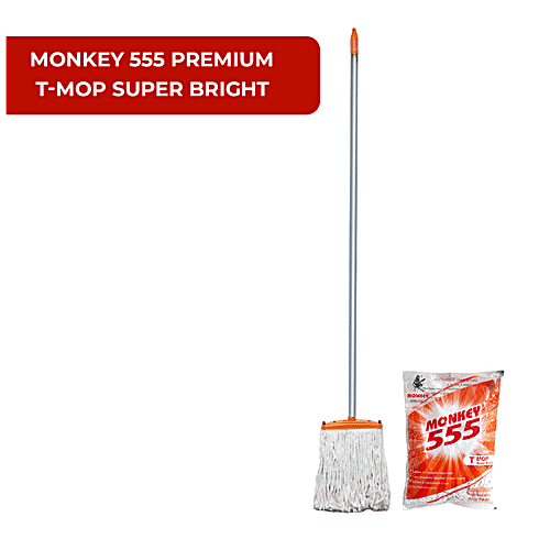Buy Monkey 555 Premium T-Mop - Plastic & Cotton Threads, With Rod ...