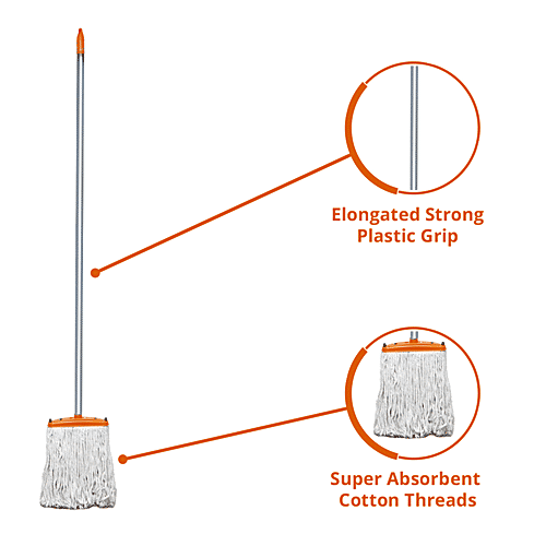Buy Monkey 555 Premium T-Mop - Plastic & Cotton Threads, With Rod ...