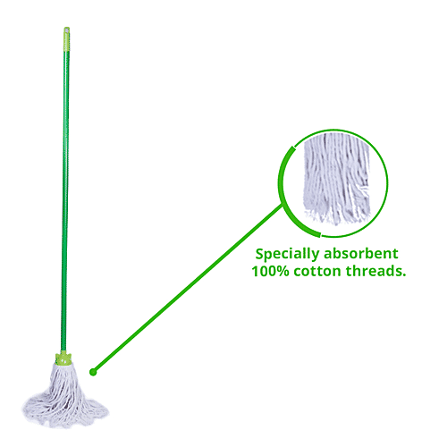Buy Monkey 555 Round Deck Mop - Plastic & Cotton Threads, With Rod ...