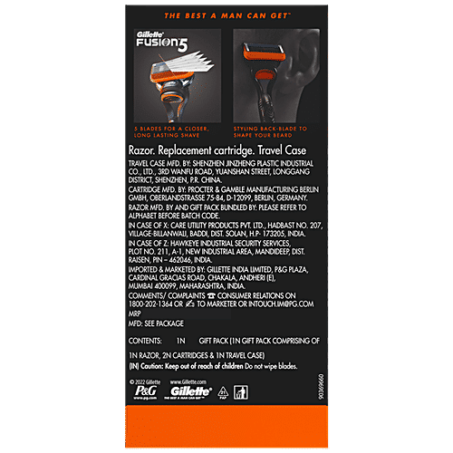Buy Gillette Fusion5 Premium Gift Set - With 1 Manual Razor, 2 ...