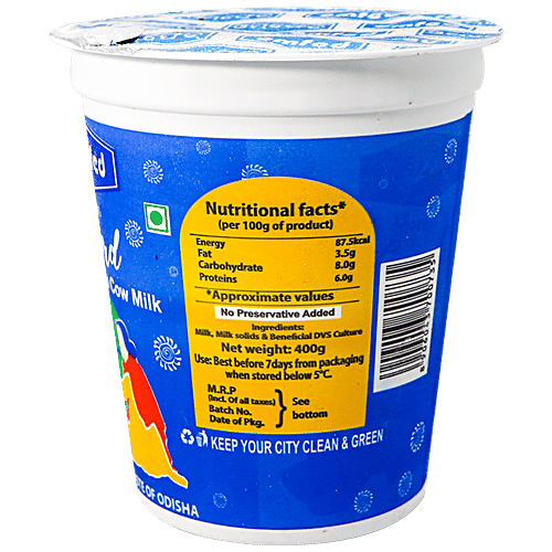 Buy OMFED Plain Curd - Made From Cow Milk Online at Best Price of Rs 50 ...