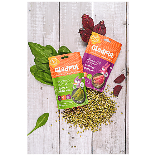 Buy Gladful Sprouted Moong Beetroot Chilla Mix - High In Protein ...