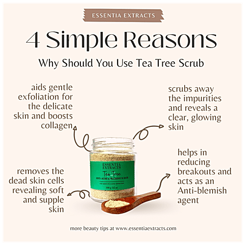 Buy ESSENTIA EXTRACTS Tea Tree Face & Body Exfoliating Scrub - Bright ...