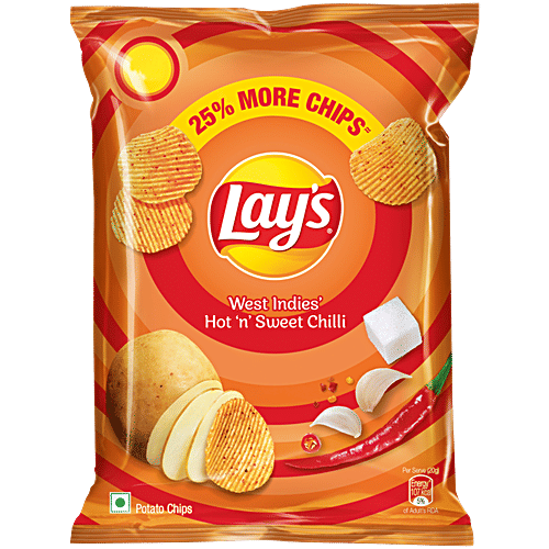 Buy Lay's Potato Chips - West Indies Hot N Sweet Chilli, Crispy Online at Best Price of Rs 20 ...