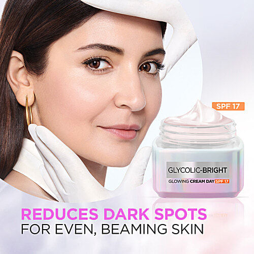 Buy Loreal Paris Glycolic Bright Glowing Day Cream - SPF 17, For Dark Spot Reduction & Even ...