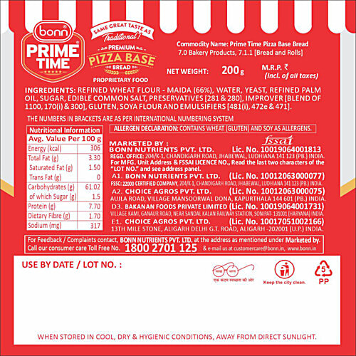 Buy Bonn Prime Time Pizza Base - Premium Ingredient Online at Best ...