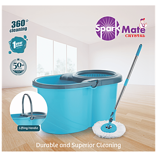 Buy Sparkmate By Crystal King Spin Mop - Sturdy Handle, Durable, For ...