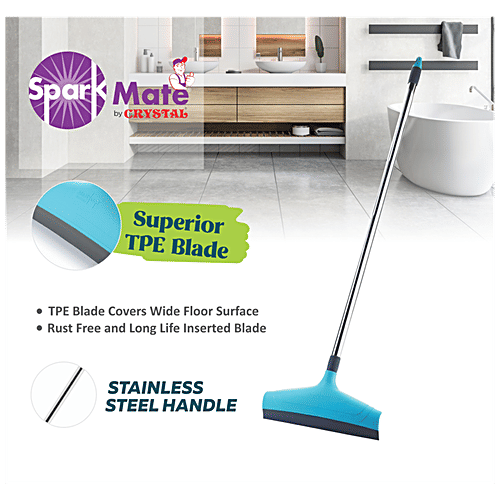 Buy Sparkmate By Crystal Bathroom Wiper - Plastic & Rubber, With Rod, 2 ...