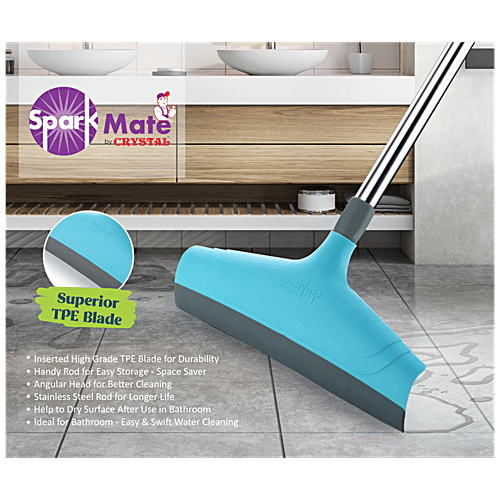 Buy Sparkmate By Crystal Bathroom Wiper - Plastic & Rubber, With Rod, 2 ...