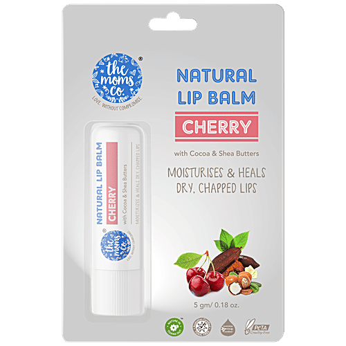 Buy The Moms Co Natural Lip Balm - Cocoa & Shea Butter, Heals Dry, Chapped Lips, Cherry Online ...