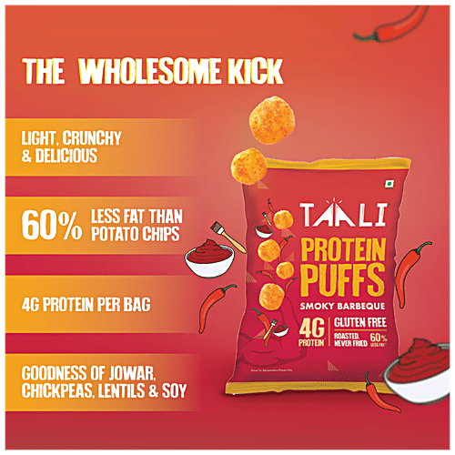Buy TAALI Protein Puffs - Smoky Barbeque, Roasted, Non-Fried, Gluten ...